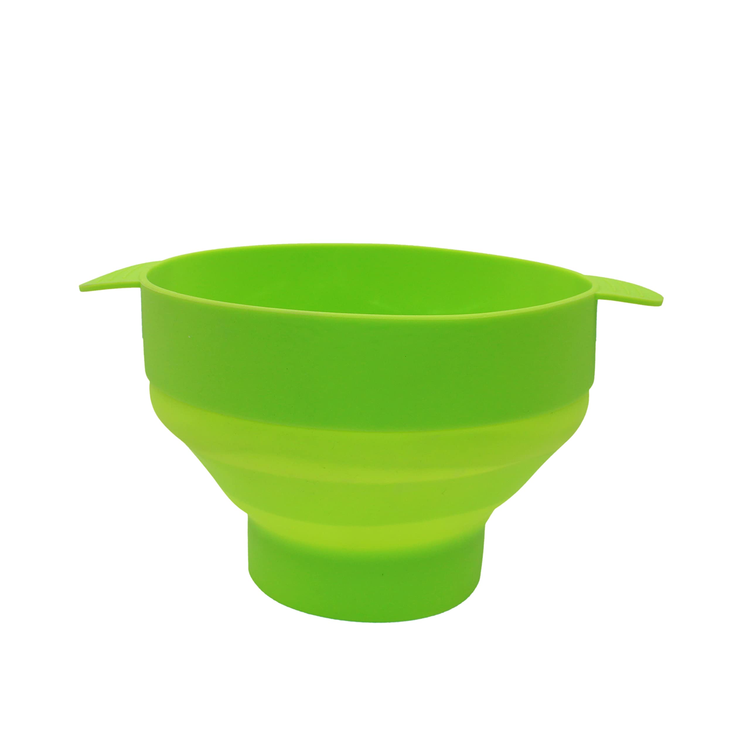 Microwave Popcorn Popper Reusable with Handle Lid BPA Free, Collapsible Silicone Popcorn Maker Bowl Safe Use in Microwave or Oven (Green)