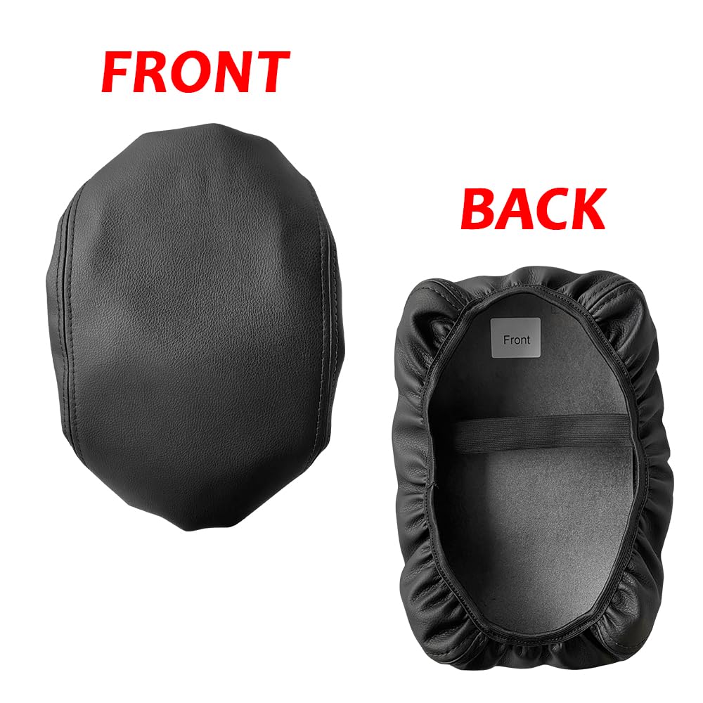 DEYTOP Console Cover for Honda CRV 2024 2023 Armrest Cover for CR-V Accessories Anti-Scratch Leather Armrest Pad Protector (Black with Black Stitches)