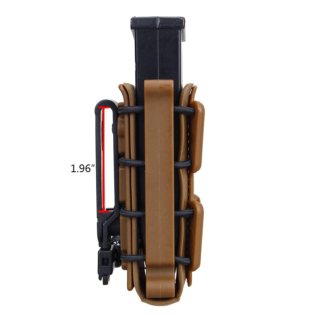IDOGEAR 9mm Mag Pouch Pistol Magazine Pouch Soft Shell Fast Magazine Pouch Tactical Mag Carrier Hunting Airsoft Gear Tall Version (Tall-Dark Earth)