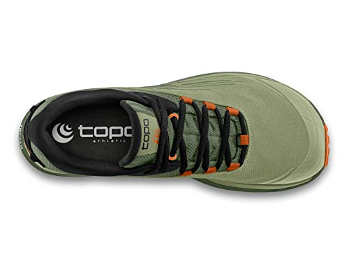 Topo Athletic Men's Pursuit Comfortable Zero Drop Trail Running Shoes, Athletic Shoes for Trail Running, Olive/Clay, Size 9