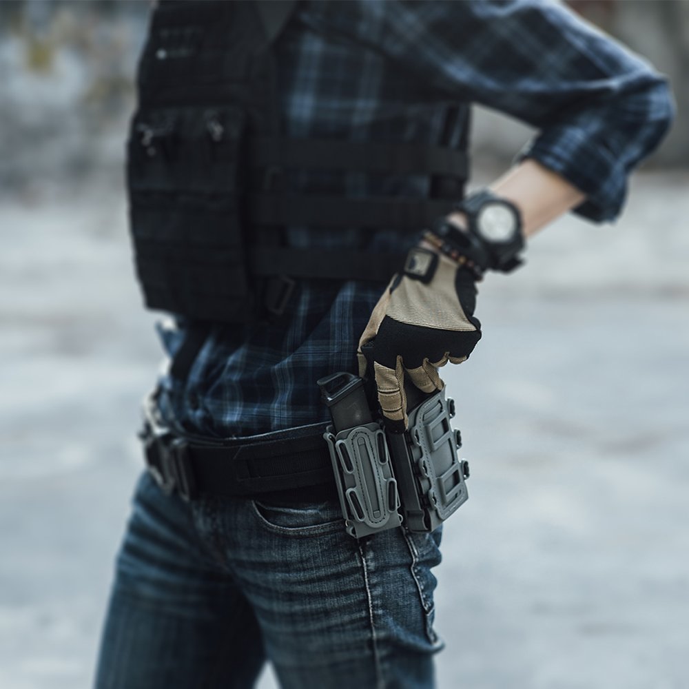 IDOGEAR 9mm Mag Pouch Pistol Magazine Pouch Soft Shell Fast Magazine Pouch Tactical Mag Carrier Hunting Airsoft Gear Tall Version (Tall-Dark Earth)