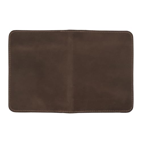 Hide & Drink, Double Passport Cover with Slots for Bills and Keys, Rustic Case, ID Organizer, Full Grain Leather, Handmade Accessories, Bourbon Brown