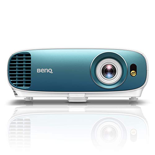 BenQ TK800 True 4K UHD HDR Home Entertainment Projector, DLP, 3000 Lumens, HMDI, Football Mode - White/Blue