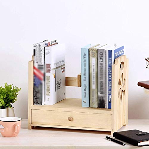 PSVOD Bookshelf Simple Desktop Bookshelf Wooden Combination Small Bookshelf Natural Texture Desktop Organizer Display Stand 35×20×30 cm Storage Shelf bookends