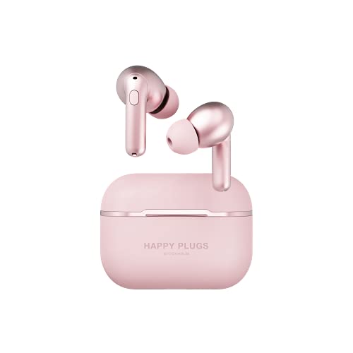 Happy Plugs Air 1 Zen β Fashion & Premium True Wireless in-Ear Earbuds β 30 Hours Battery Life β Passive Noise Cancellation - Pink Gold