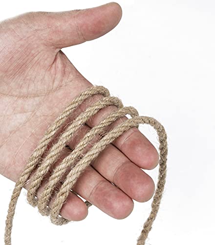 100 Feet 5mm Jute Twine, Heavy Duty Jute Rope, Natural Hemp Rope for DIY Arts Crafts, Gardening, Bundling,Home Decorating, Cat Scratching Post