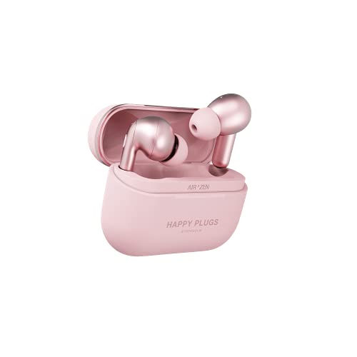 Happy Plugs Air 1 Zen β Fashion & Premium True Wireless in-Ear Earbuds β 30 Hours Battery Life β Passive Noise Cancellation - Pink Gold
