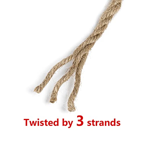 100 Feet 5mm Jute Twine, Heavy Duty Jute Rope, Natural Hemp Rope for DIY Arts Crafts, Gardening, Bundling,Home Decorating, Cat Scratching Post