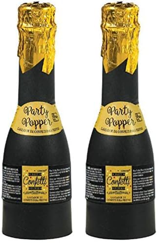 Amscan Mini Bottle Confetti Popper Party Supplies, 6 1/4", Multicolor (Pack of 2)