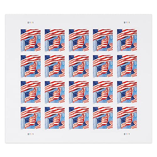 100 Count of 2022 U.S. Flag Forever Stamps (5 Sheets of 20)