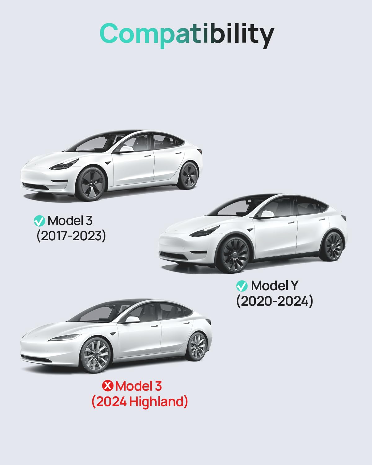 HALOBLK Center Console Organizer Tray, Two-Tier Removable Design Compatible with Tesla Model 3 (2021-2023) Model Y (2021-2024) [Not Compatible with 2024-2025 Model 3 Refresh & 2025 New Model Y]