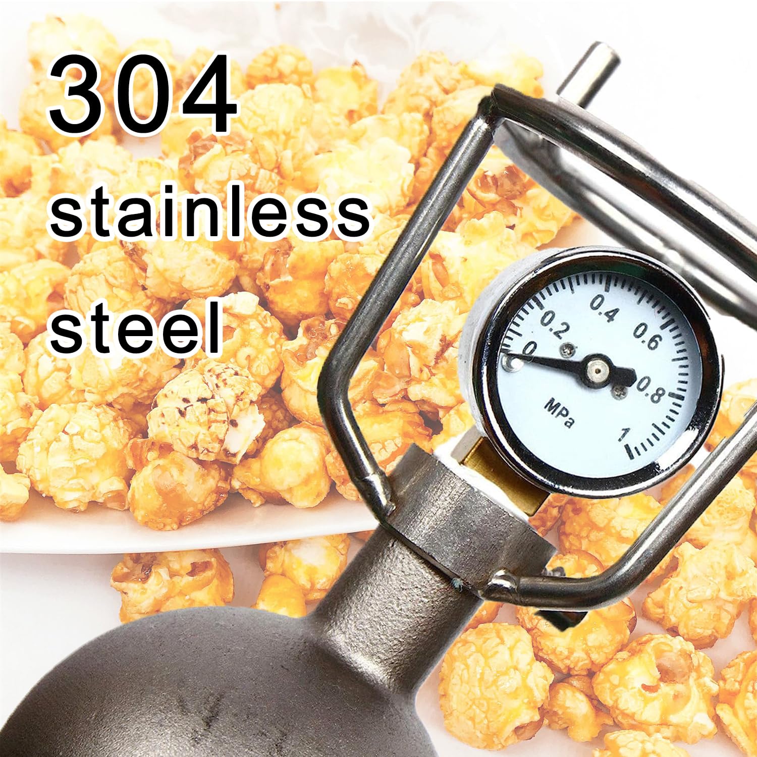 ZZYYZZ Traditional Popcorn Maker, High Pressure Making Stainless Steel Popcorn Popper Healthy Oil for Christmas Halloween Home Decor,100ml