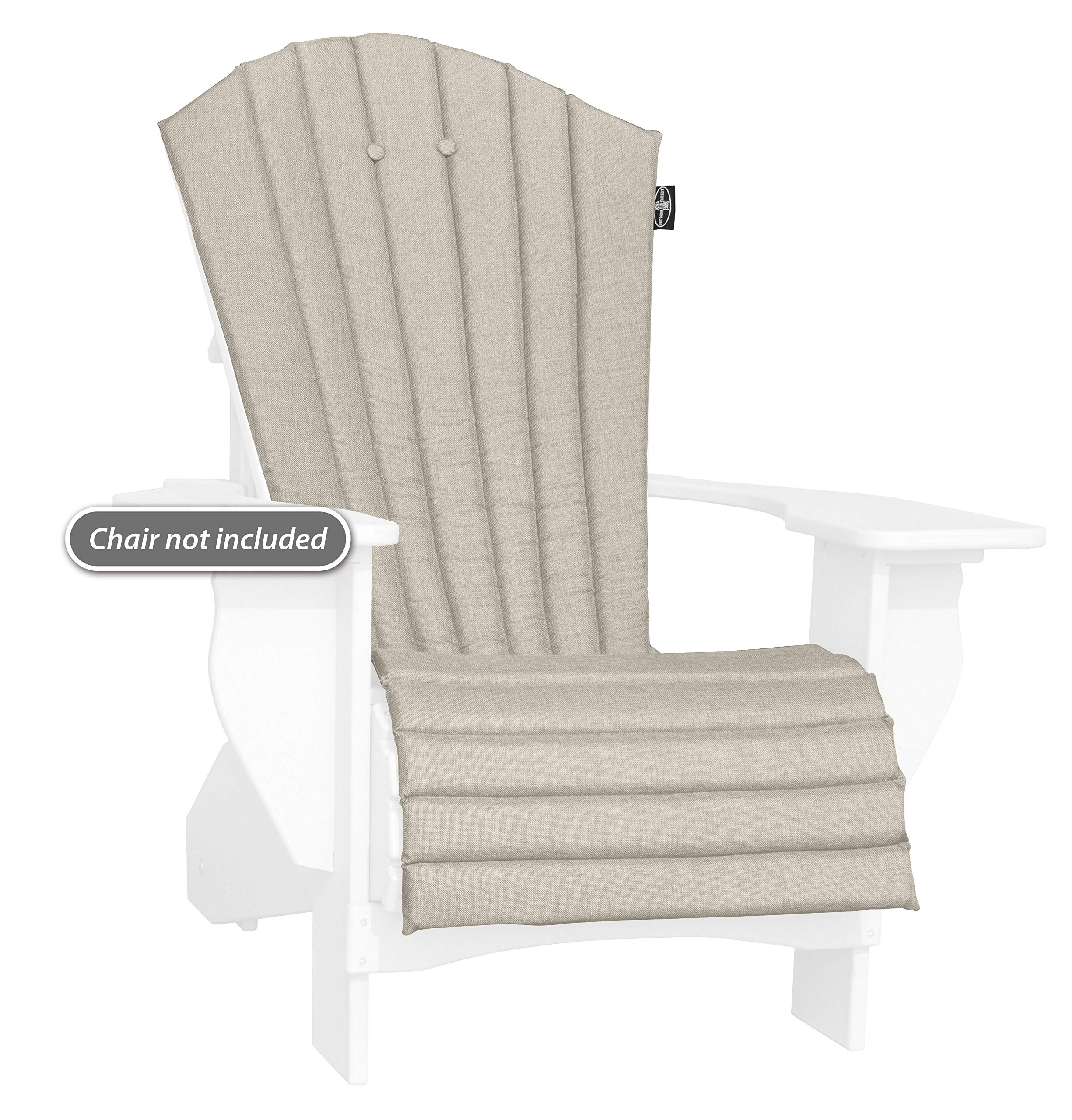 Outdoor All-Weather Patio Chair seat Cushion , Quick Drying Olefin Fabric - Adirondack Chair Cushion for Your Chair-Chair not Included (Beige Morning)