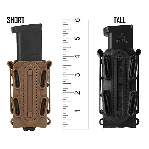 KRYDEX 9mm Mag Pouch Softshell Pistol Pouch Tactical Magazine Carrier Short (Black)