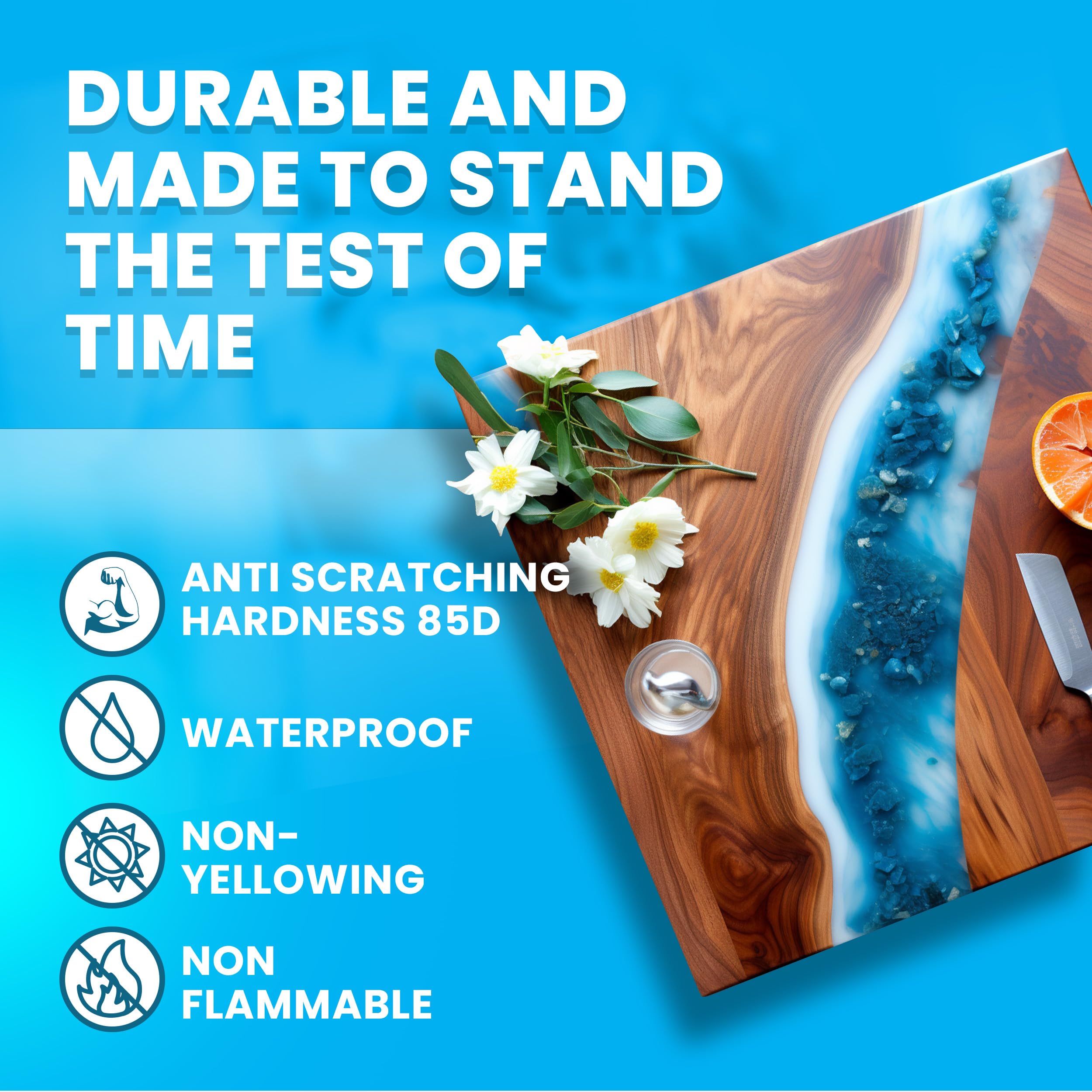 Epoxy Resin Art Resin Crystal Clear Formula- The Artist's Resin for Coating, Casting, Resin Art, Geodes, Tabletop, Bar Top, Live Edge Tables, River Tables- Non-Toxic -1 Gallon Kit