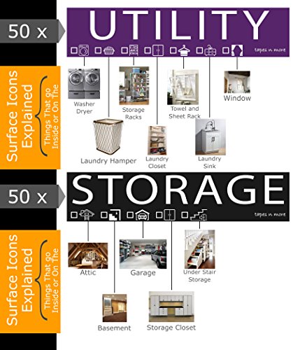 600 Home Moving Labels for 3 Bedroom House. 50 labels per room, 12 Color Coded Label Rolls. FRAGILE label included. For Moving boxes, Moving Supplies, Wardrobe Boxes, Apartment sticker