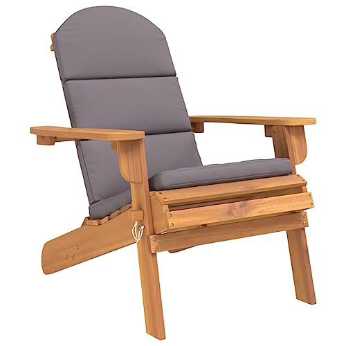 Adirondack Patio Chair with Cushions ,Adirondack Patio Chair ,Cushions Solid Wood Acacia ,Suitable for living rooms, bedrooms, offices, courtyards,29.5" x 33.1" x 35.4" Gray/A,Solid Wood Acacia