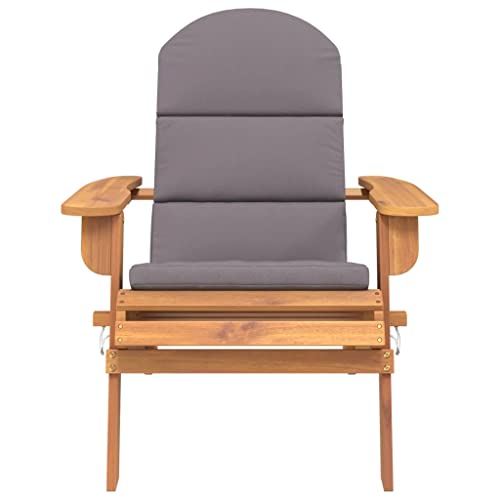 Adirondack Patio Chair with Cushions ,Adirondack Patio Chair ,Cushions Solid Wood Acacia ,Suitable for living rooms, bedrooms, offices, courtyards,29.5" x 33.1" x 35.4" Gray/A,Solid Wood Acacia
