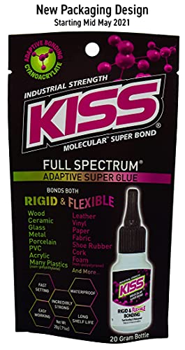 KISS Molecular Super Bond, Rigid & Flexible, Waterproof, 20 Grams, Clear Super Glue