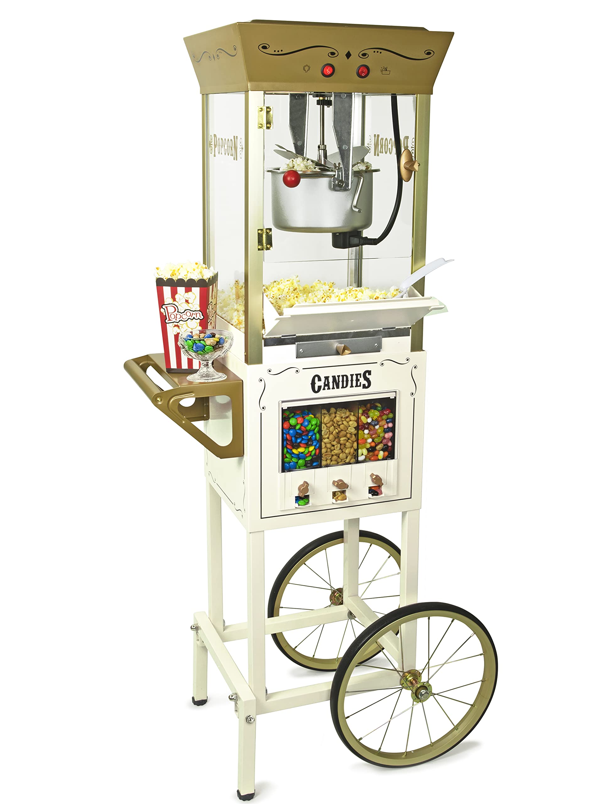 Nostalgia Popcorn Maker Machine - Ivory & KPP424 Best Tasting Premium 4-Ounce Popcorn, Oil & Seasoning Salt All-In-One Packs - 4 Ounce (Pack of 24)