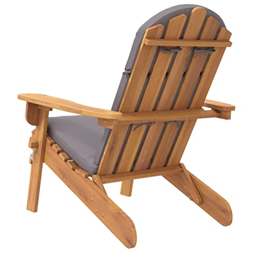 Adirondack Patio Chair with Cushions ,Adirondack Patio Chair ,Cushions Solid Wood Acacia ,Suitable for living rooms, bedrooms, offices, courtyards,29.5" x 33.1" x 35.4" Gray/A,Solid Wood Acacia