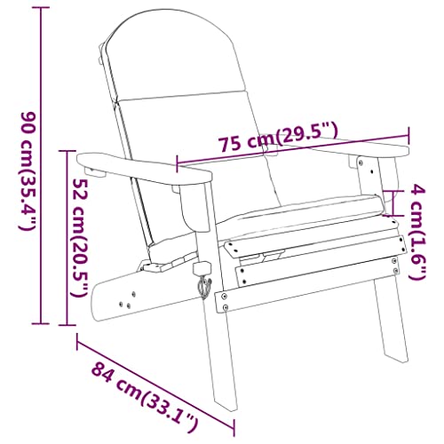 Adirondack Patio Chair with Cushions ,Adirondack Patio Chair ,Cushions Solid Wood Acacia ,Suitable for living rooms, bedrooms, offices, courtyards,29.5" x 33.1" x 35.4" Gray/A,Solid Wood Acacia