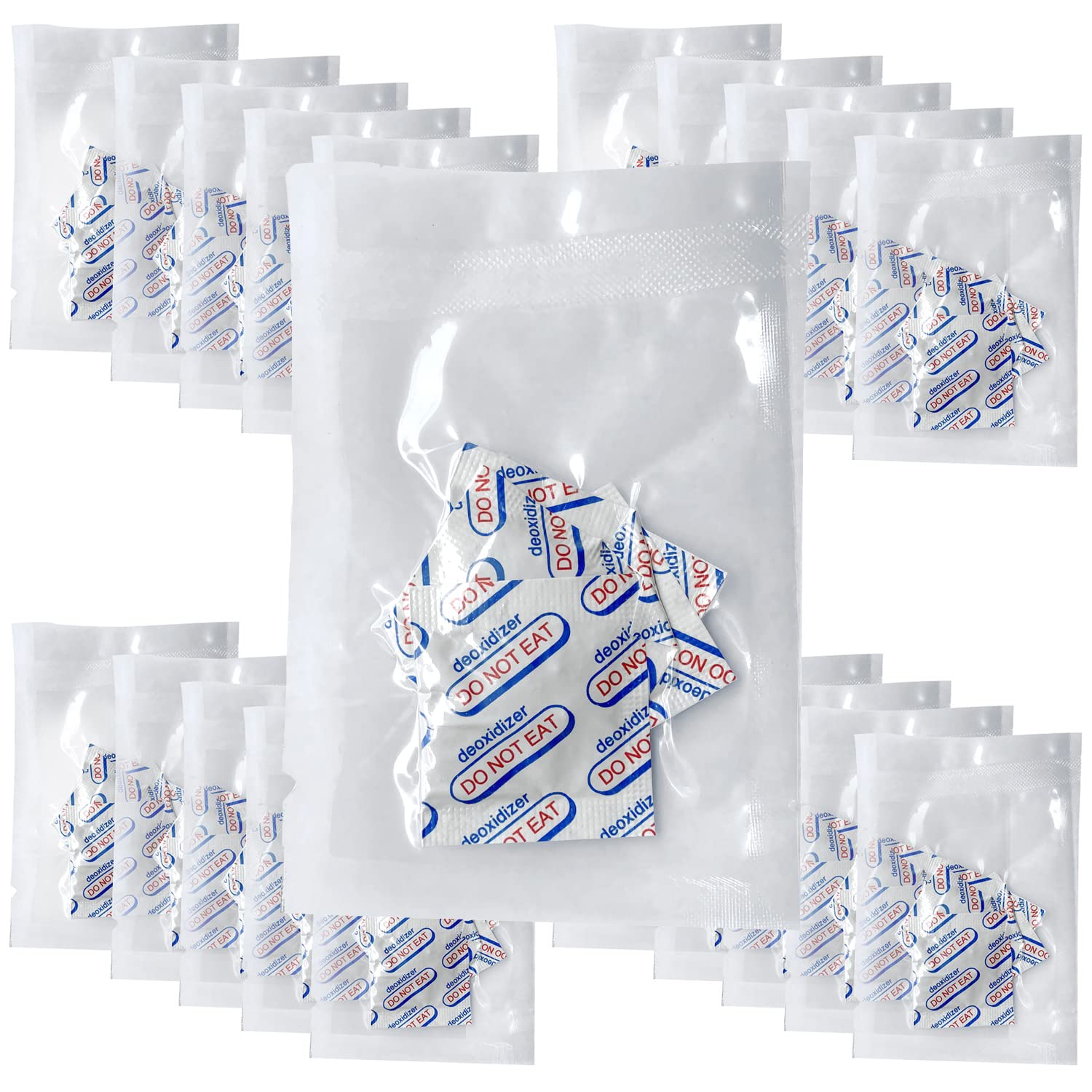 Oxygen Absorbers For Food Storage 300cc ( 5 pcs in Vacuum Sealed Bag x 20, Total 100 Packets ) O2 Absorbers Food Grade Oxygen Absorbers Oxygen Packets For Food Storage Oxygen Remover Absorb Observers