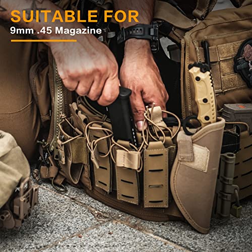 VOTAGOO Pistol Molle Mag Pouch Single Double Triple 9mm Tactical Magazine Holder for 40 Calibers Glock 1911 DD21