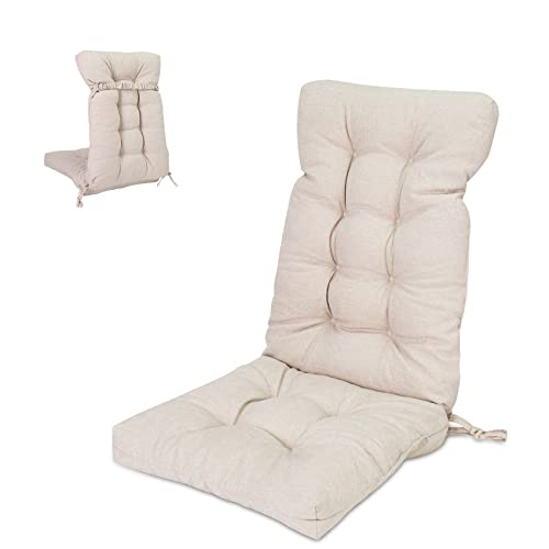 ROFIELTY Rocking Chair Cushion,Tufted Rocking Chair Cushions Indoor/Outdoor, All in One Non-Slip Adirondack Chair Cushion, Suitable for Rocking Chair Cushions in Nursery/High Back/Office (Cream)