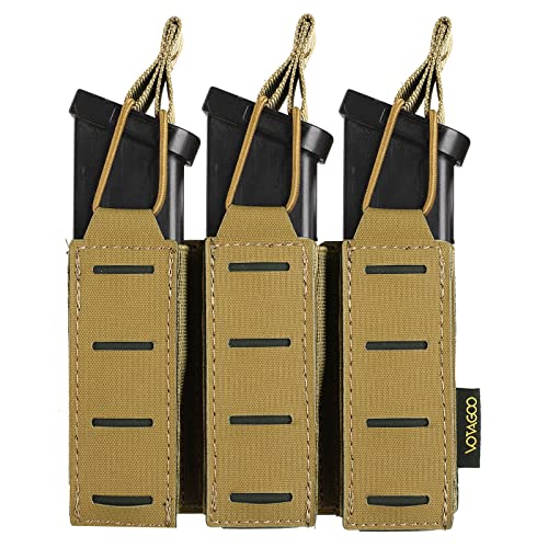 VOTAGOO Pistol Molle Mag Pouch Single Double Triple 9mm Tactical Magazine Holder for 40 Calibers Glock 1911 DD21