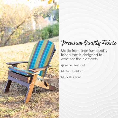 RSH Décor Outdoor Single Tempotest Foam Adirondack Chair Cushion Weather Resistant, (Classic Charcoal Grey)