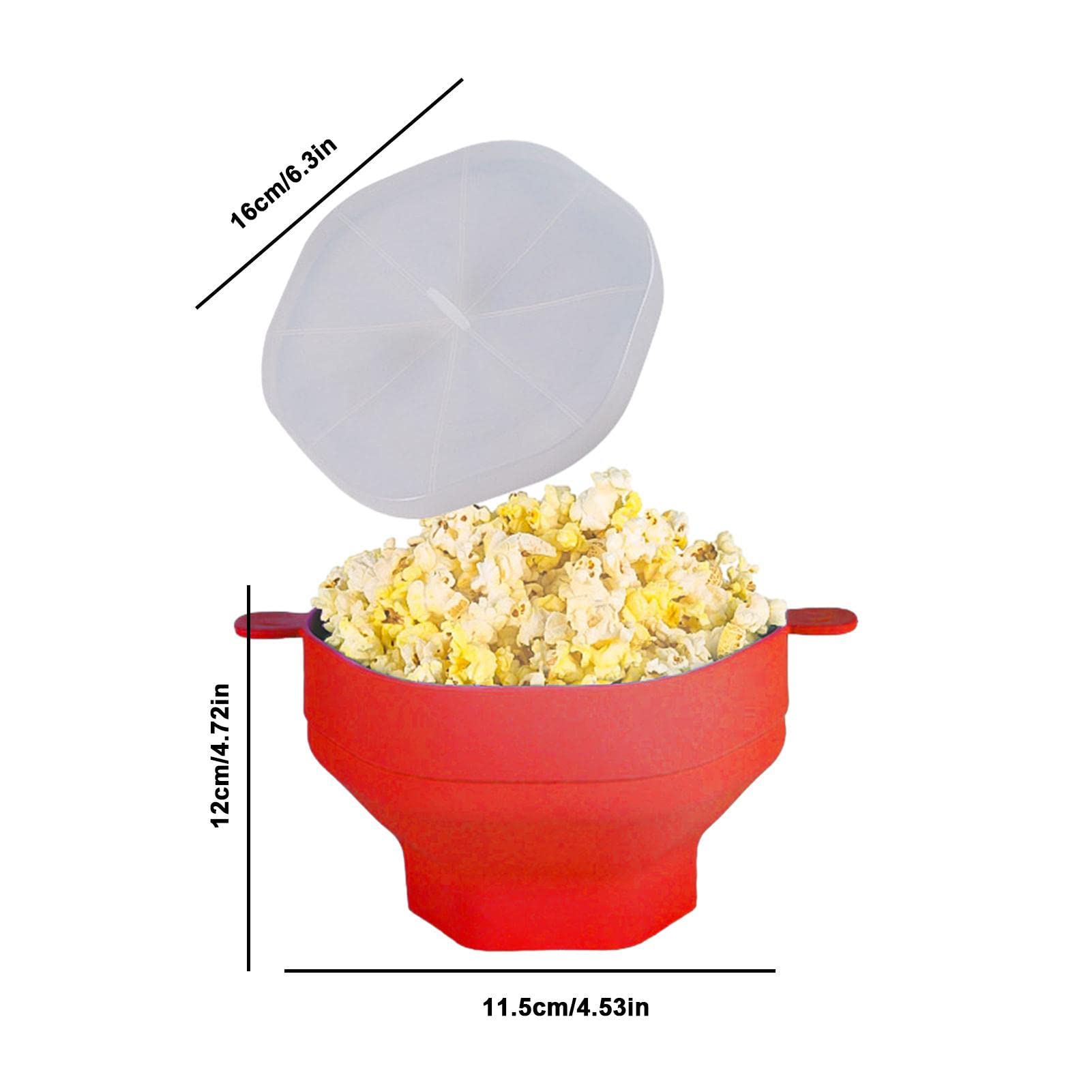 Micropop, Popcorn Popper Machine, Foldable Popcorn Maker With Double Handle, Silicone Microwave Popcorn Popper, Popcorn Collapsible Bowl With Ergonomic Design For Dorm Small Kitchen Office