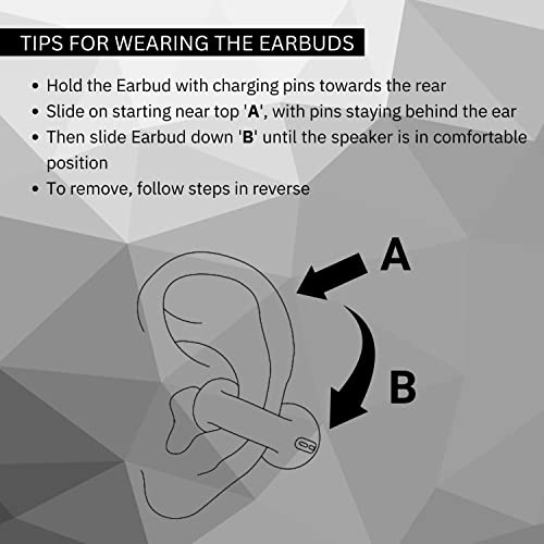 Bean Buds Bluetooth Earphones Wireless Earbuds, Open Ear Design (Black)