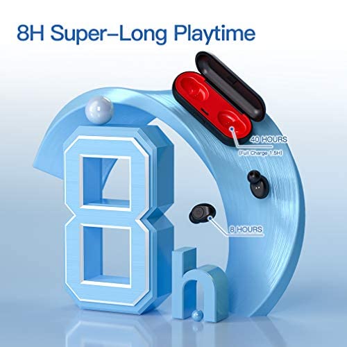 L LINPA WORLD Wireless Earbuds Super Portable True Wireless Stereo Headphones in Ear Deep Bass Built in Mic IPX6 Waterproof with Charging Case (Only 50g) 40H Playtime for Workout Running (Dark Gray)