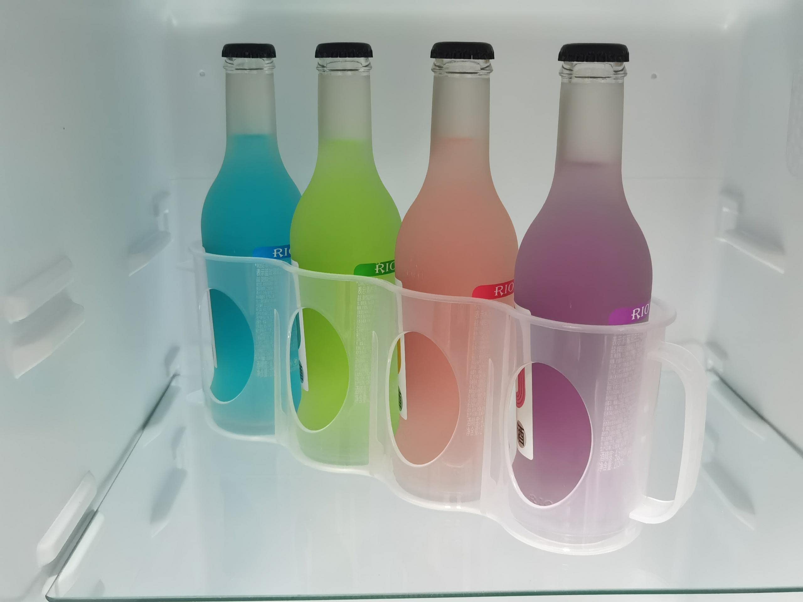 MOXAS Soda Can Organizer for Refrigerator Shelf, Drink Organizer for Fridge,Soda Can Beverage Holder,Fridge Storage Sliding Rack 2-Pack