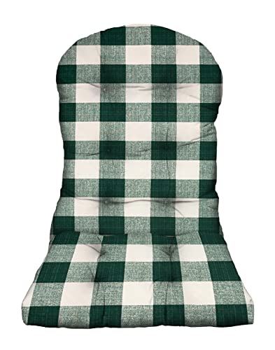 RSH Decor: Tufted Adirondack Chair Cushion | 42.5â x 21â | All-Weather Spun Fabric | Water and Fade-Resistant | Outdoor Cushion for Patio Furniture | Green Buffalo Plaid