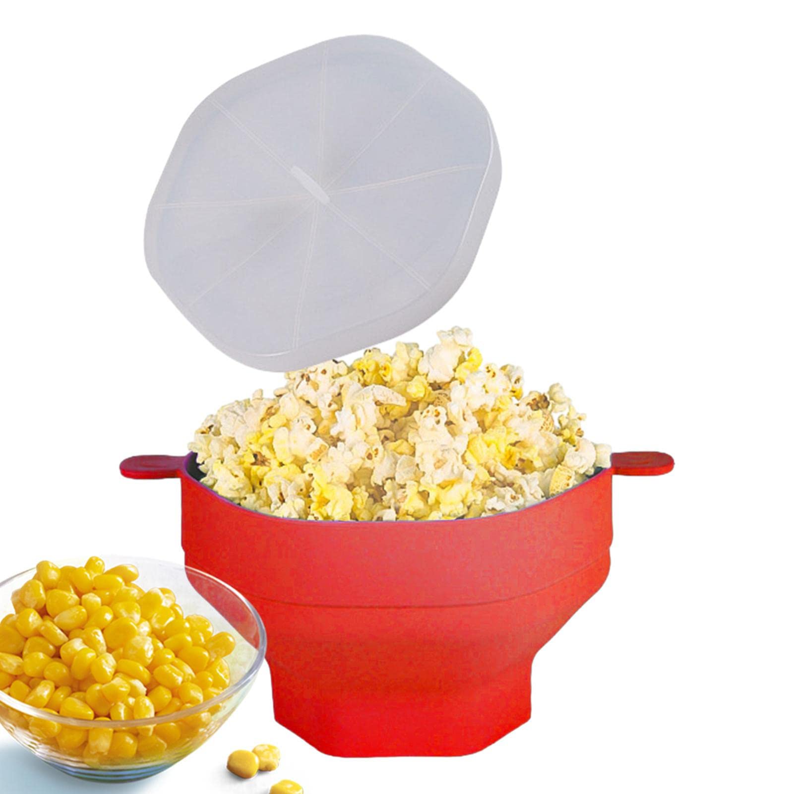 Micropop, Popcorn Popper Machine, Foldable Popcorn Maker With Double Handle, Silicone Microwave Popcorn Popper, Popcorn Collapsible Bowl With Ergonomic Design For Dorm Small Kitchen Office