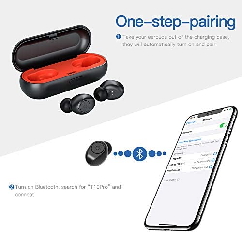 L LINPA WORLD Wireless Earbuds Super Portable True Wireless Stereo Headphones in Ear Deep Bass Built in Mic IPX6 Waterproof with Charging Case (Only 50g) 40H Playtime for Workout Running (Dark Gray)