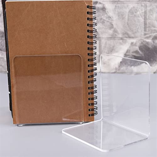 SZYAWsd File Sorters 2Pcs L-Shaped Clear Acrylic Bookends Desk Organizer Desktop Shelf Book Holder School Stationery Office Accessories Decoration