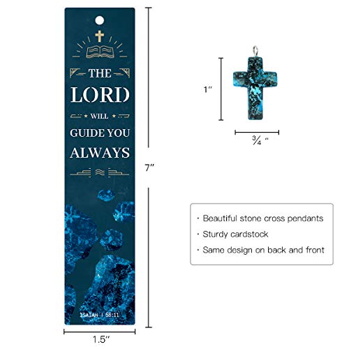 12 Pcs Bible Verses Bookmarks with Cross Pendants, Bookmark for Bible & 6 Pcs Leather Bookmarks, Page Corner Bookmarks.