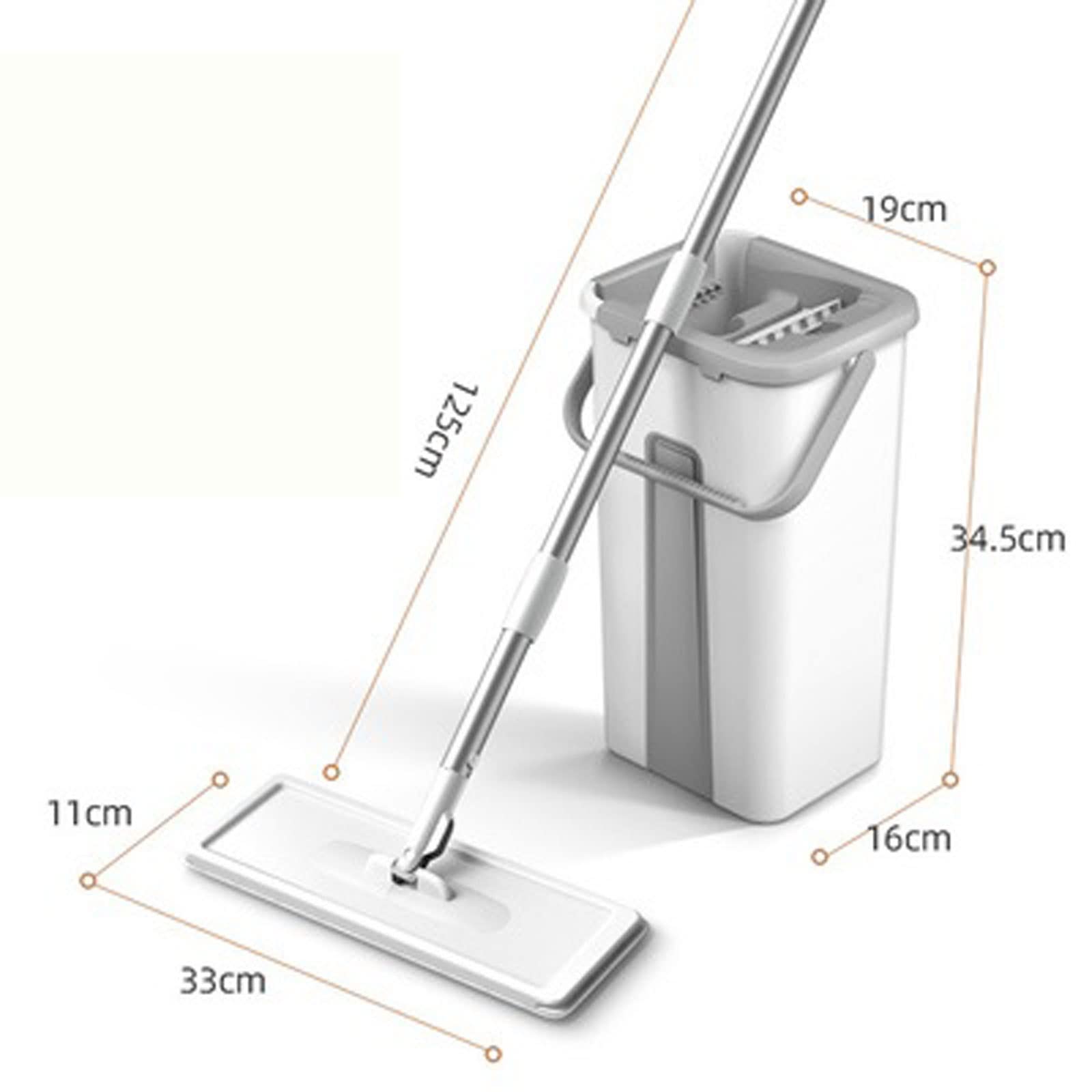 VATTEA Mop Bucket Mop Magic Floor Squeeze Squeeze mop with Bucket Flat Bucket Rotating mop for wash Floor House Home Cleaning Cleaner Easy