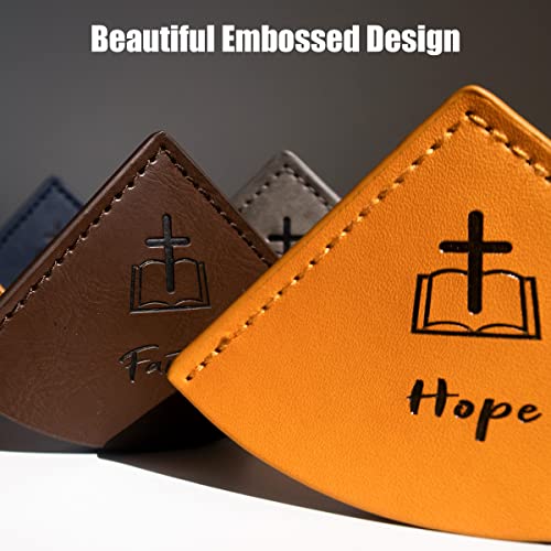 12 Pcs Bible Verses Bookmarks with Cross Pendants, Bookmark for Bible & 6 Pcs Leather Bookmarks, Page Corner Bookmarks.