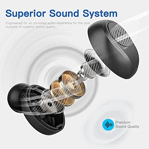 L LINPA WORLD Wireless Earbuds Super Portable True Wireless Stereo Headphones in Ear Deep Bass Built in Mic IPX6 Waterproof with Charging Case (Only 50g) 40H Playtime for Workout Running (Dark Gray)