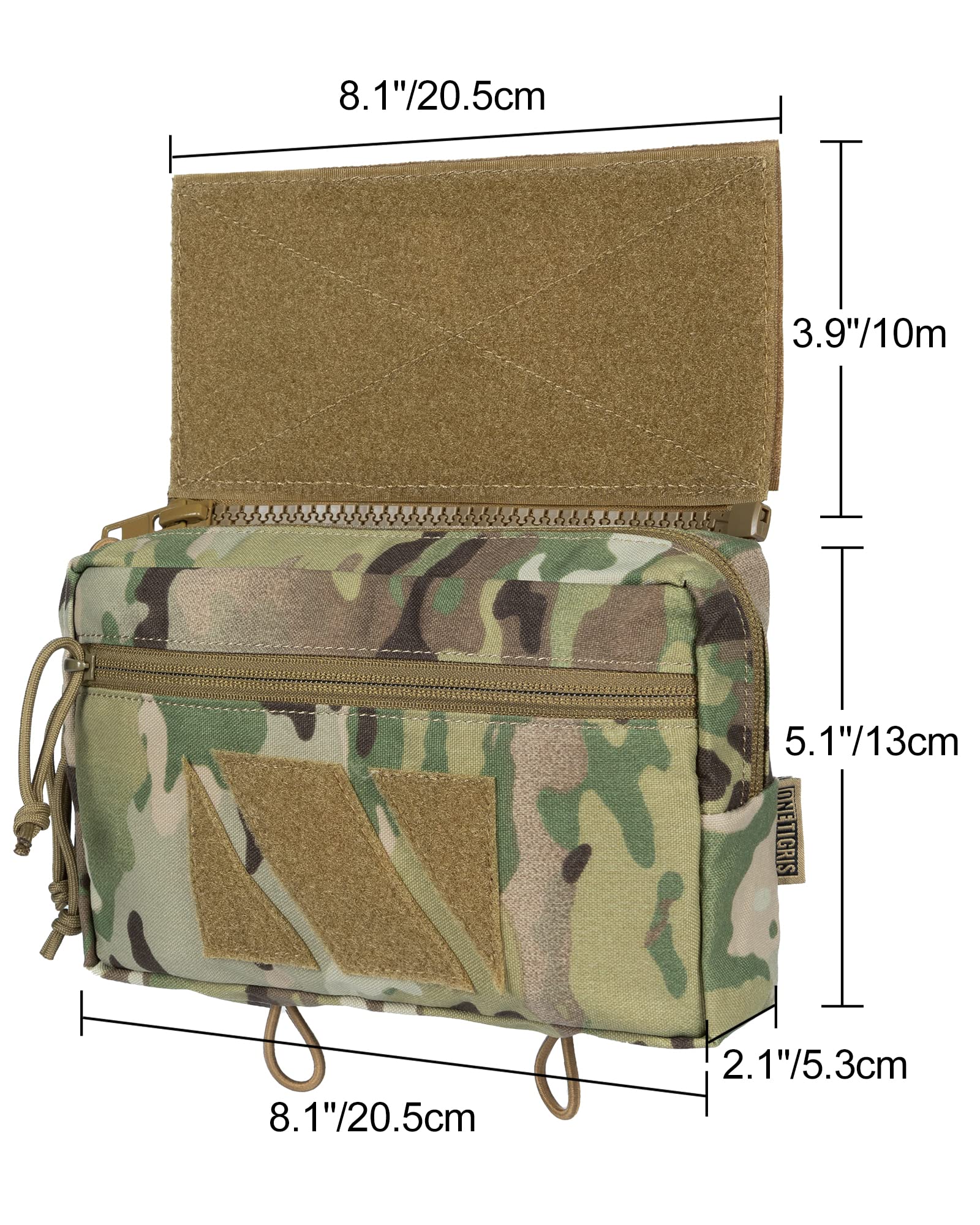 OneTigris Tactical Drop Pouch, Dangler Pouch PLUS1S Admin Pouch Tactical Tool Pouch with Hook and Loop Panel for Tactical Vest Chest Rig Plate Carrier Tactical Gear