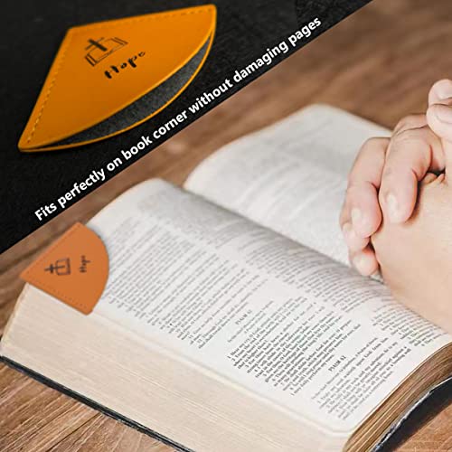 12 Pcs Bible Verses Bookmarks with Cross Pendants, Bookmark for Bible & 6 Pcs Leather Bookmarks, Page Corner Bookmarks.