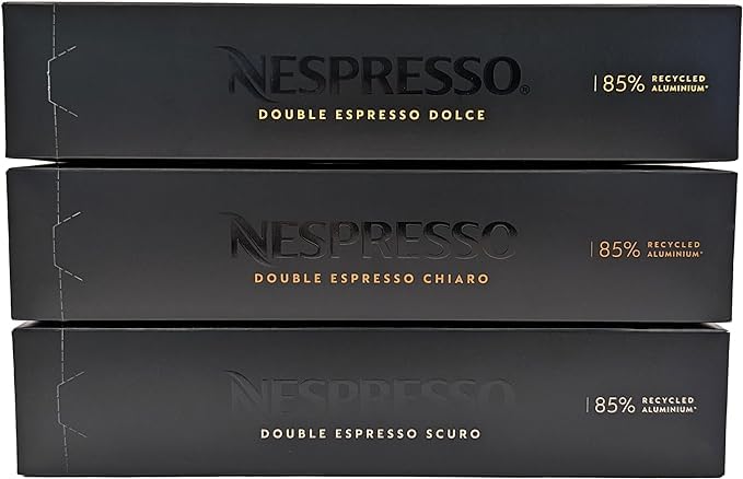 Vertuoline Nespresso (EU Version) - The Double Espresso Assortment - Dolce, Chiaro & Scuro | 30 Capsules Pods