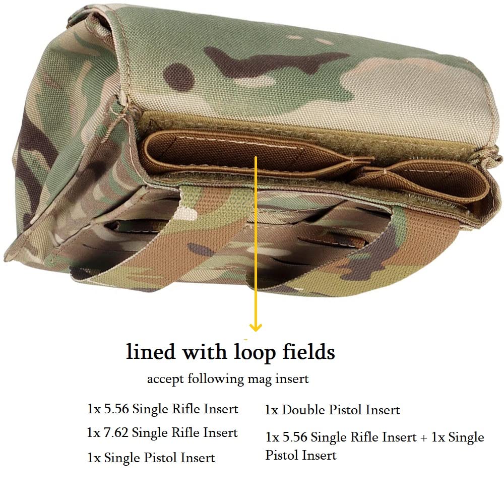 GYDEHUTJ Molle Multi-Use Pouches, Tactical 5.56 7.62 Magazine Pouch GP Storage Bag 2 in 1 for Duty Belt Vest