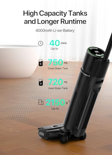 Qualelec Q12 MAX Portable All in One Smart Cordless Wet Dry Vacuum Cleaner and Mop,Long Run Time, Lightweight Hardwood Floors Cleaner for Sticky Messes and Pet Hair.