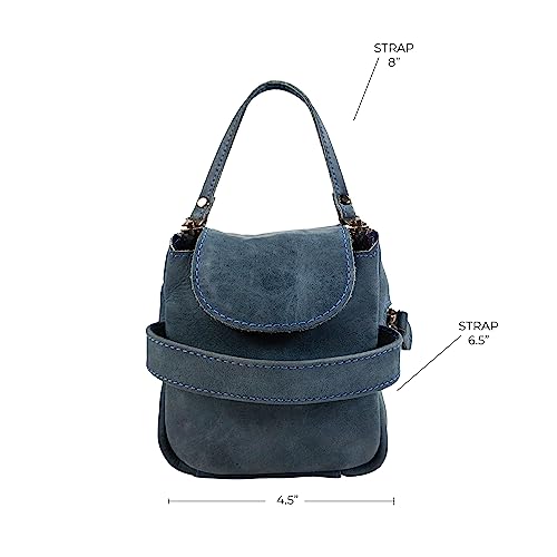 Hide & Drink, Toiletry Bag w/Handles, Hygiene Organizer, Travel Dopp, Razor Case, Bathroom, Shaving, Cosmetic Storage, Travel & Grooming Essentials, Full Grain Leather, Handmade, Slate Blue