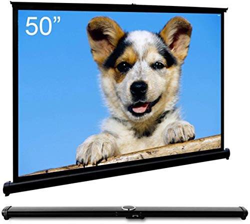 Cocar 50" Portable Projection Screen for Mini/Professional LED/LCD/DLP Projector Self Standing Pull-Out Style Indoor Outdoor Home Cinema Meeting - 4:3/16:9
